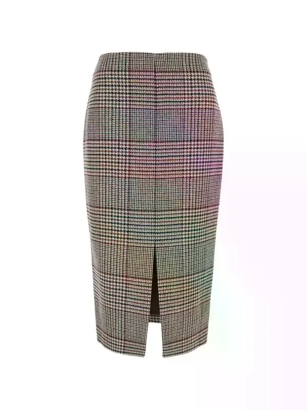 Federica Tosi Check-pattern Rear-slit Midi Skirt