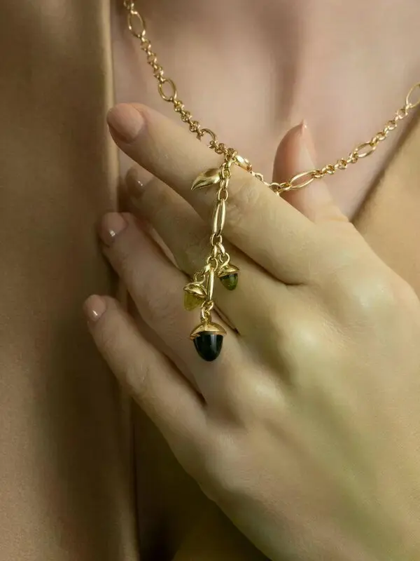 Tamara Comolli Yellow Multi-stone Necklace With Diamonds And Tourmalines