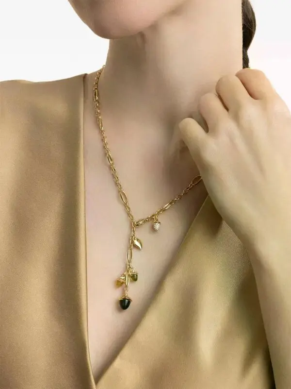 Tamara Comolli Yellow Multi-stone Necklace With Diamonds And Tourmalines