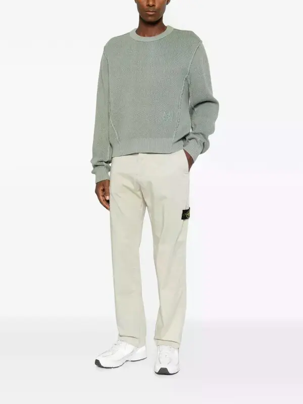 Stone Island Logo Patch Straight-leg Trousers