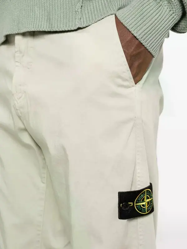 Stone Island Logo Patch Straight-leg Trousers