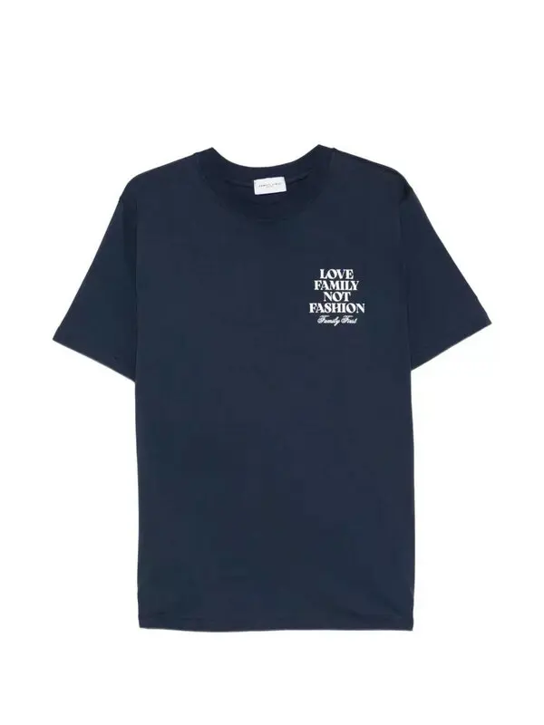 FAMILY FIRST Crewneck Letering-print T-shirt