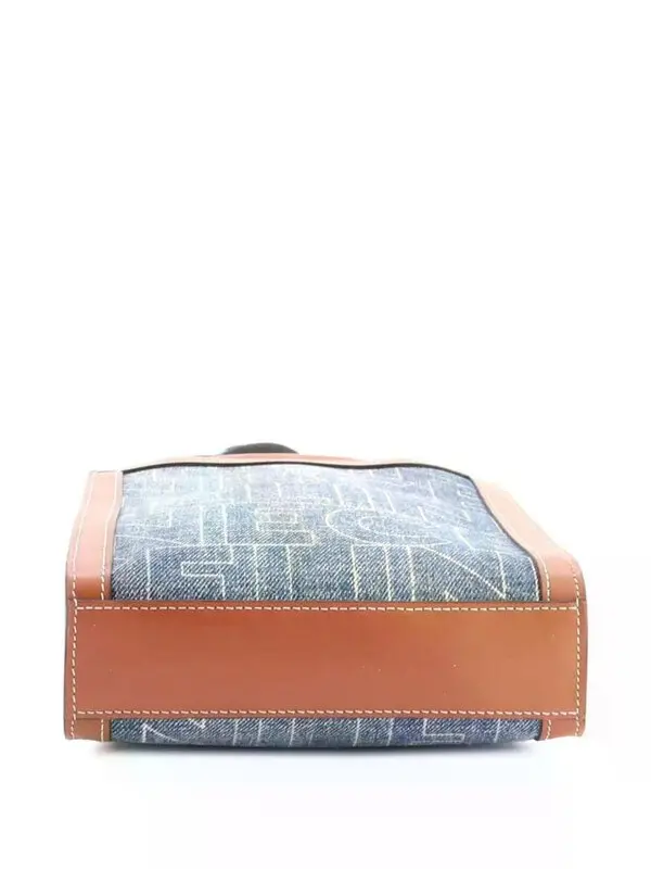 Celine Vertical Cabas Printed Denim With Leather Mini Tote Bag
