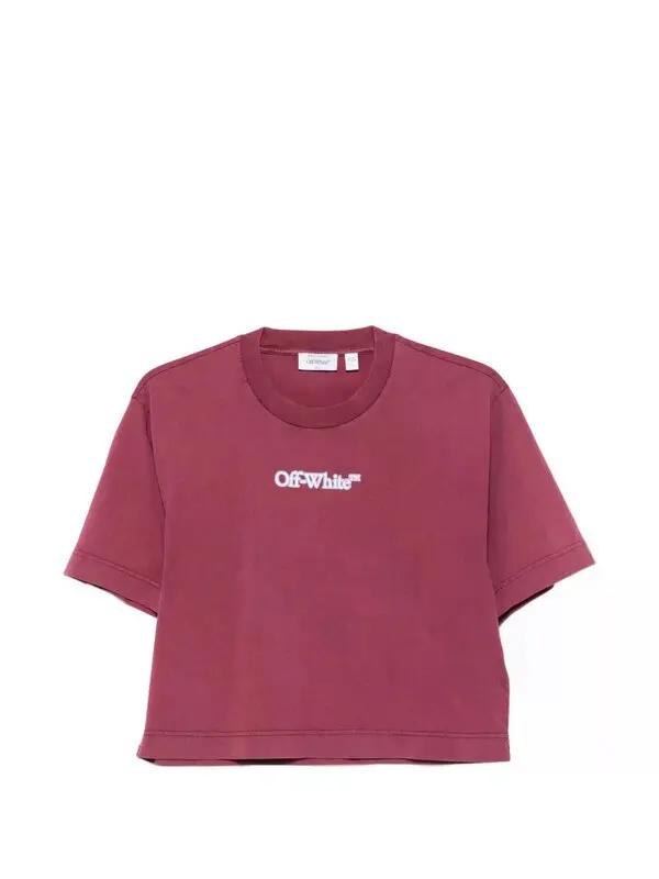 Off-White Cropped Logo T-shirt - Purple