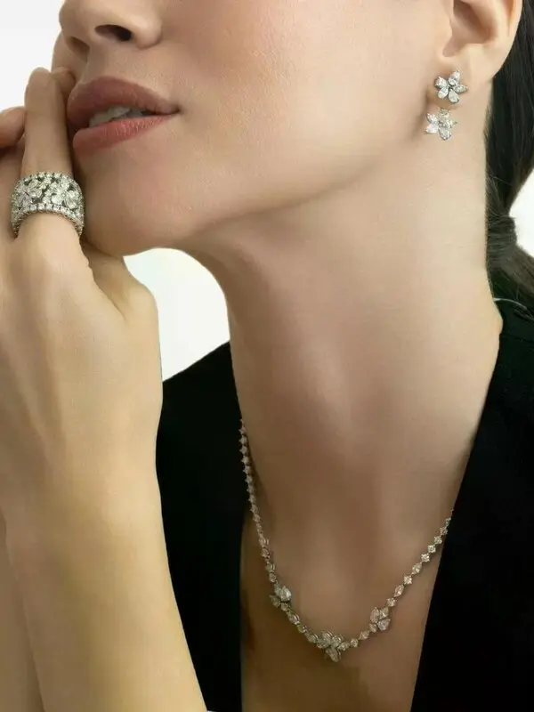 ZYDO Diamond Double Flower Earrings