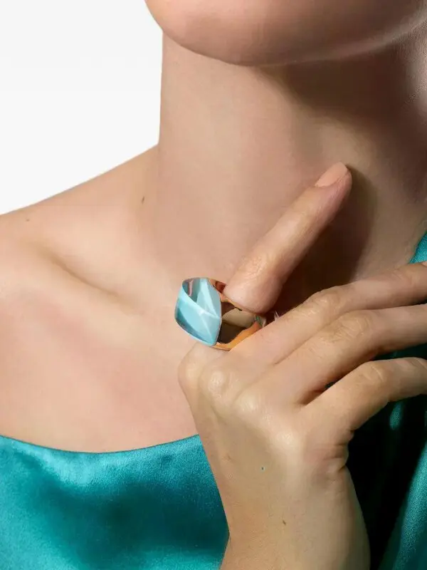 Vhernier Aladino Turquoise And Rock Crystal Ring