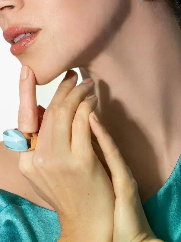 Vhernier Aladino Turquoise And Rock Crystal Ring