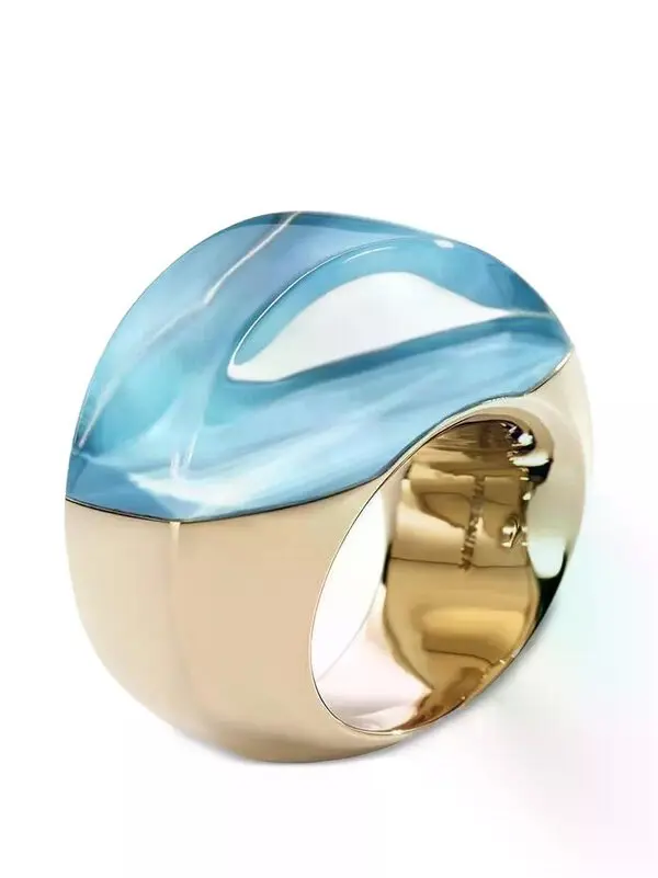 Vhernier Aladino Ring In Rose Gold With Turquoise And Rock Crystal