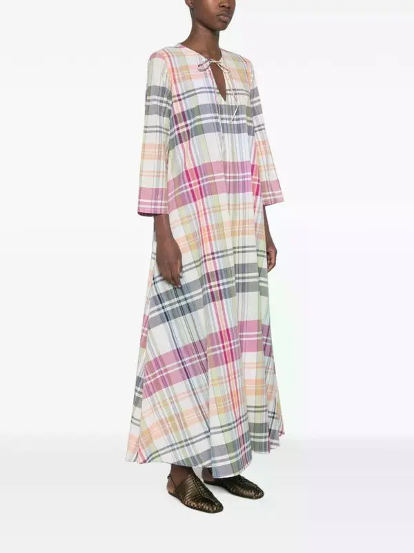ORDI.TO Lavinia Check-print Maxi Dress