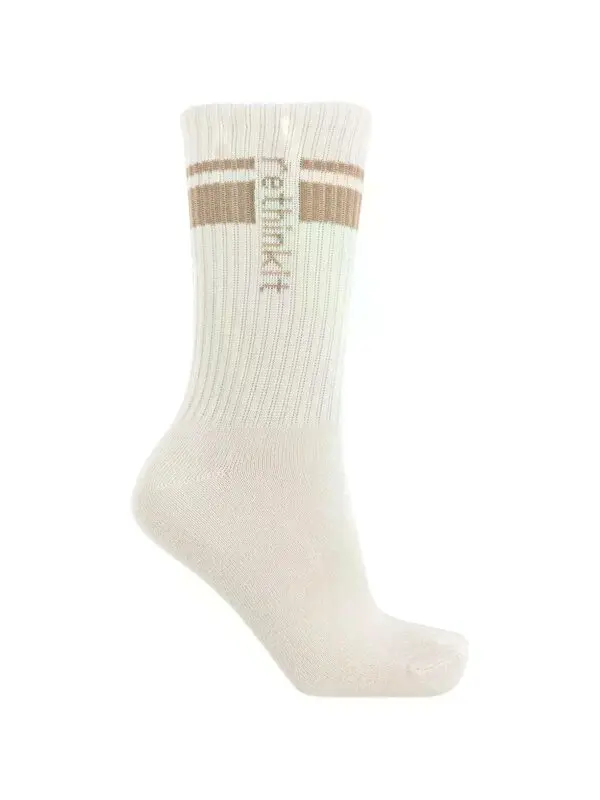 RETHINKIT STUDIOS Logo Intarsia Stripe Trim Crew Socks
