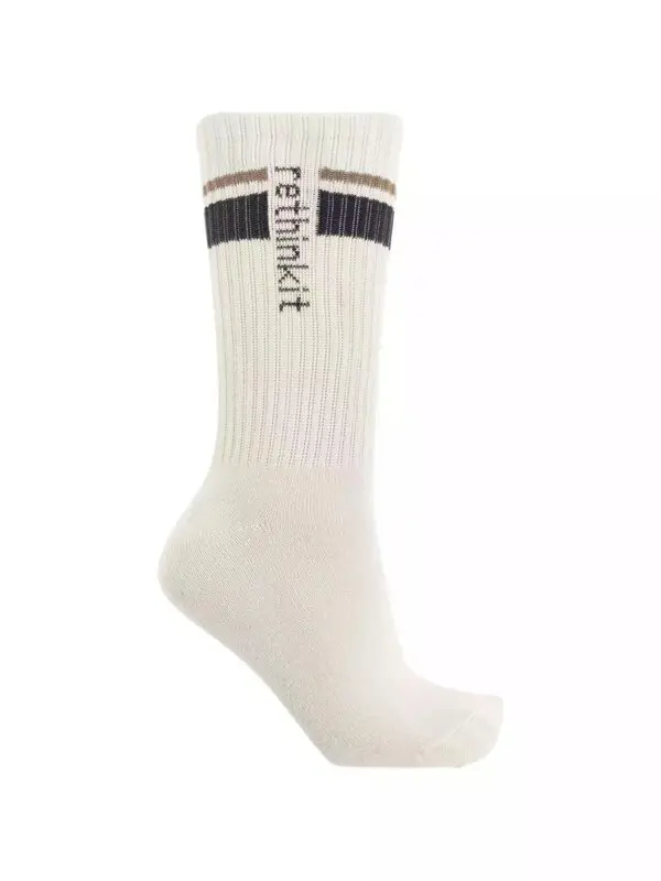 RETHINKIT STUDIOS Logo Intarsia Stripe Trim Crew Socks