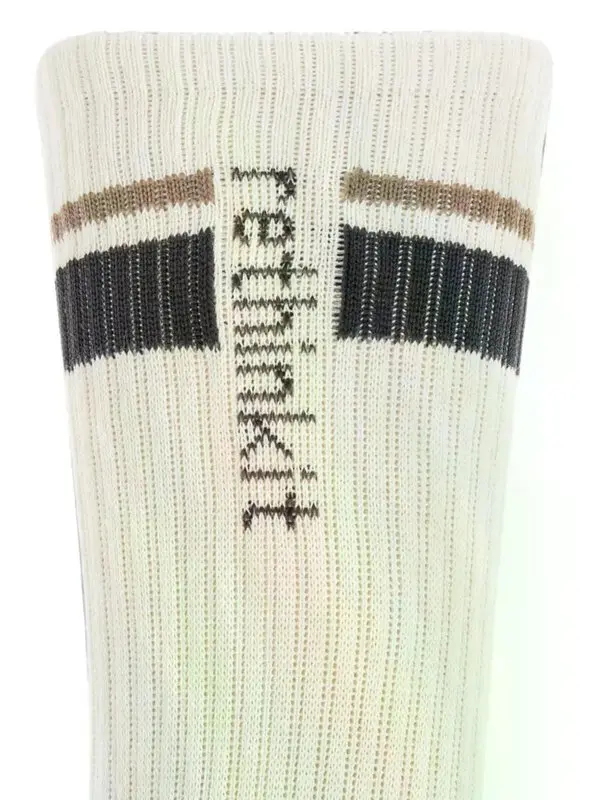 RETHINKIT STUDIOS Logo Intarsia Stripe Trim Crew Socks