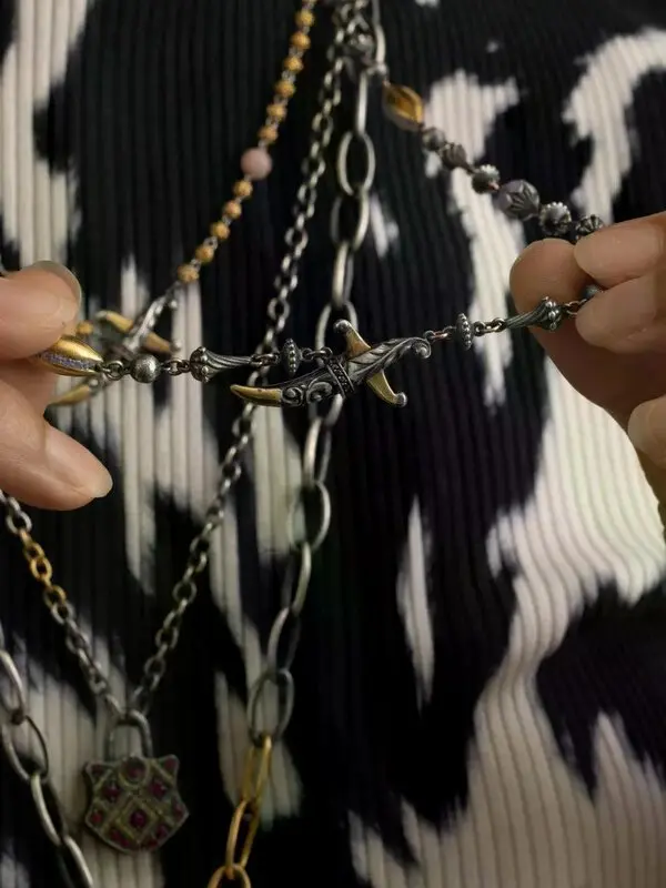 SEVAN BIÇAKÇI Diamond And Ruby Dagger Pendant Necklace
