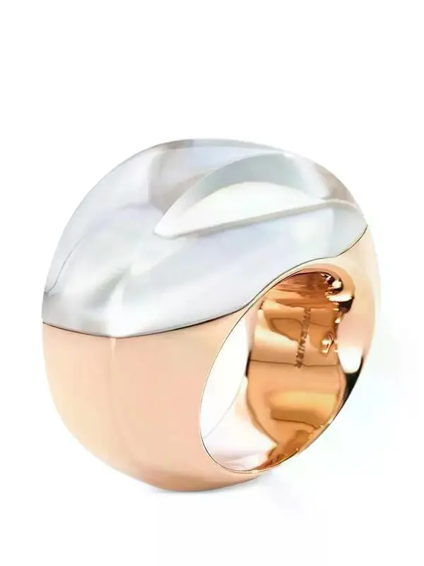 Vhernier Aladino Ring With Rock Crystal And Mother Of Pearl - Pink