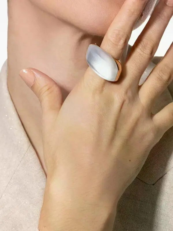 Vhernier Aladino Ring With Rock Crystal And Mother Of Pearl