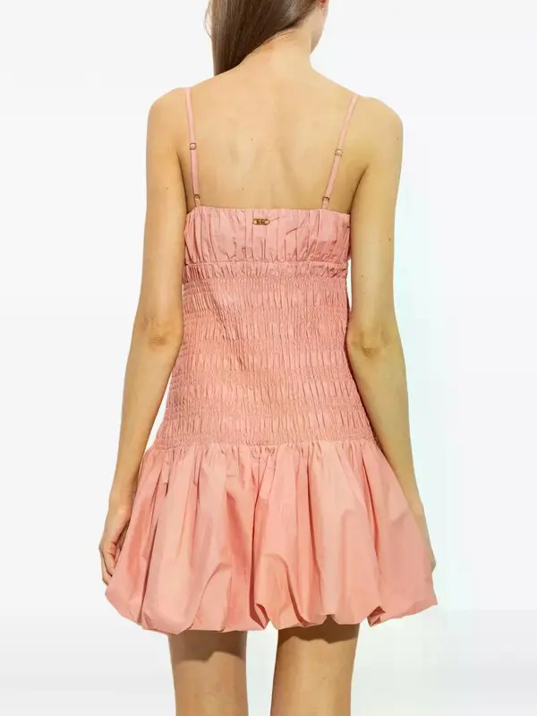 Michael Kors Smocked Bubble-hem Mini Dress - Pink