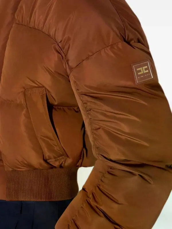Elisabetta Franchi Down Jacket In Voile Fabric