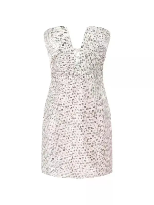 Elisabetta Franchi Gazar Mini Dress With Micro-polka Dots - Neutrals