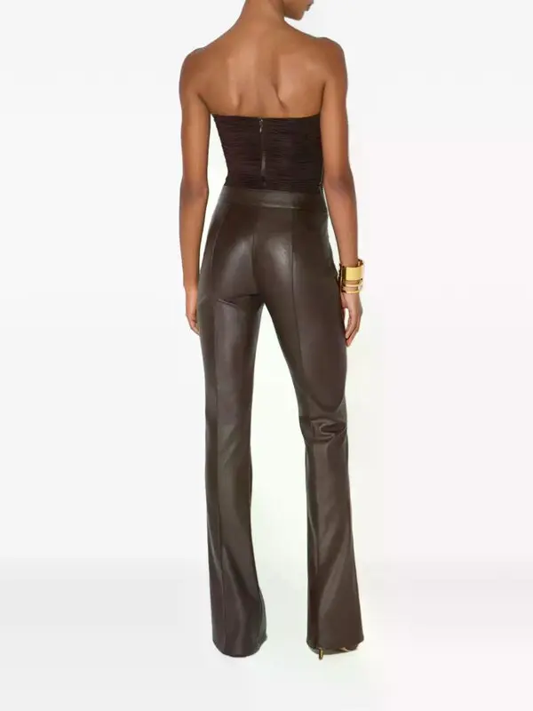 Elisabetta Franchi High-waisted Ribbed Bell-bottom Trousers
