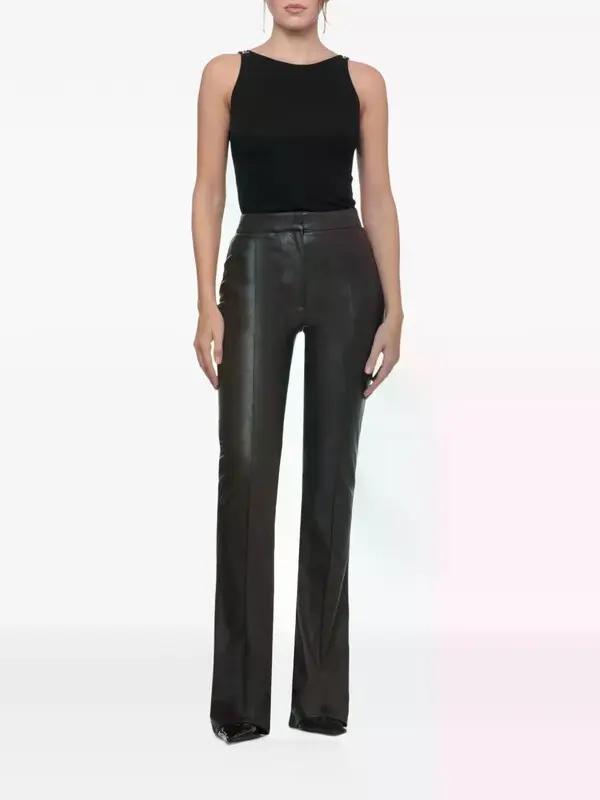 Elisabetta Franchi High-waisted Ribbed Bell-bottom Trousers