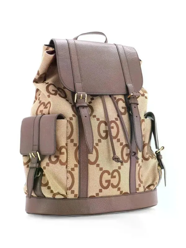 Gucci Double Pocket Belt Jumbo Gg Canvas And Leather Large Backpack