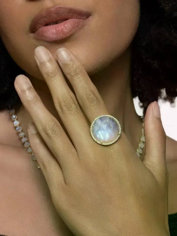 Irene Neuwirth Rainbow Moonstone And Diamond Ring