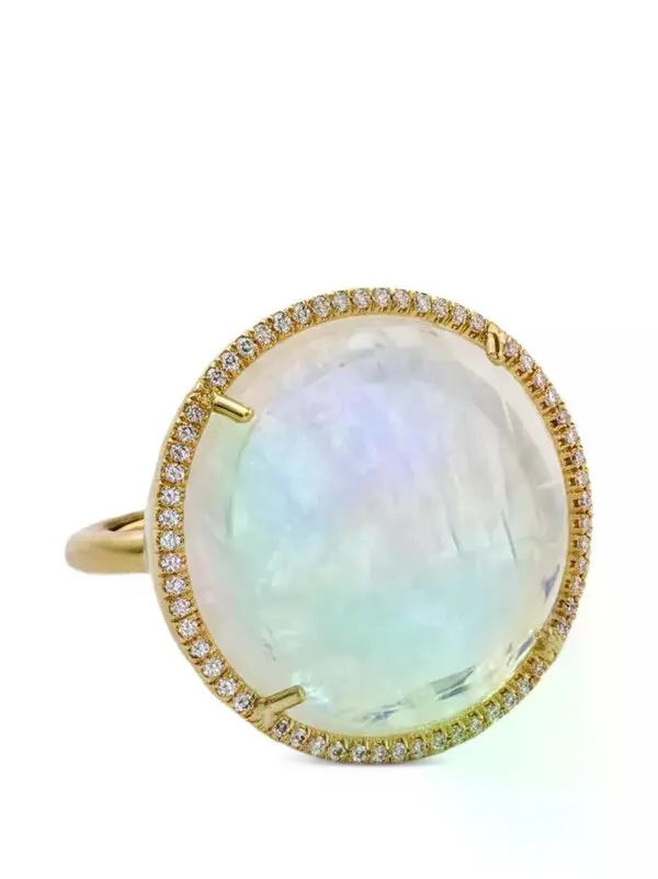 Irene Neuwirth Rainbow Moonstone And Diamond Ring - Gold