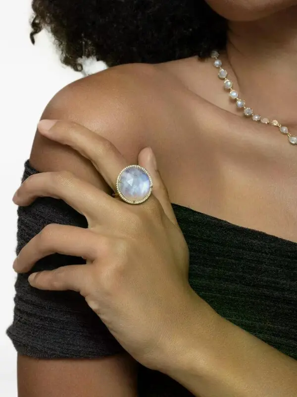 Irene Neuwirth Rainbow Moonstone And Diamond Ring