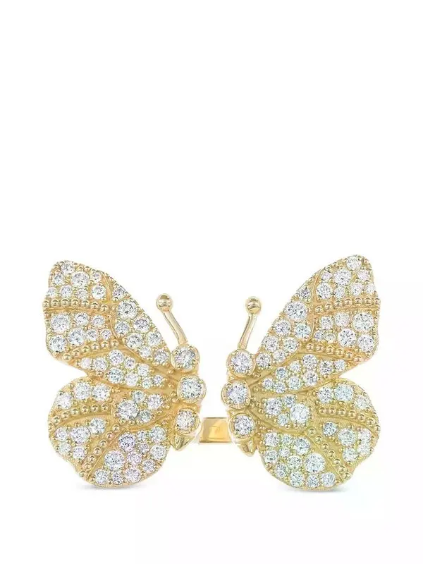 TANYA FARAH Butterfly Motif Diamond Ring - Gold
