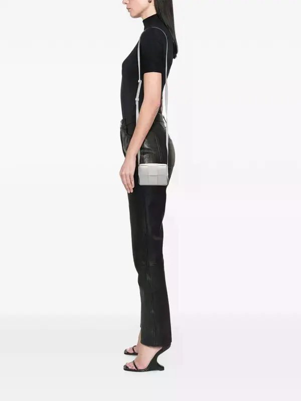 Bottega Veneta Candy Nappa Intrecciato Cassette Crossbody Bag - White