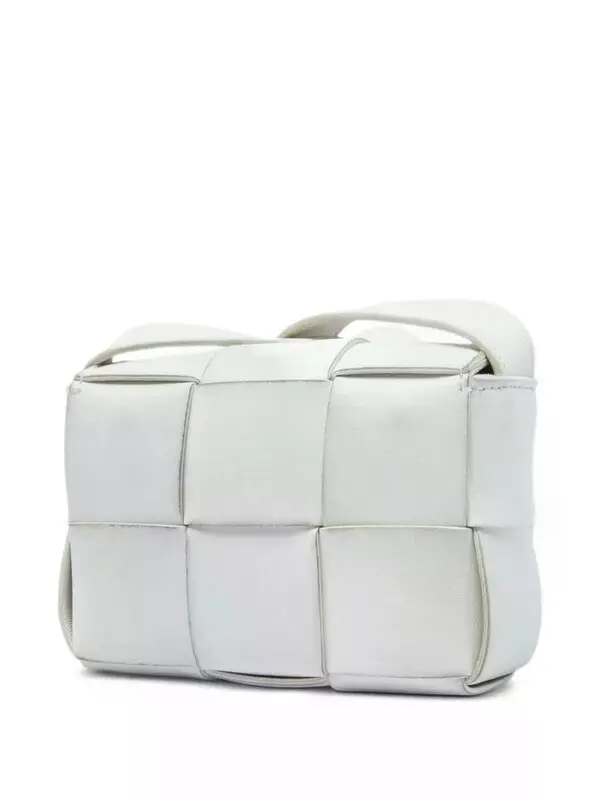 Bottega Veneta Candy Nappa Intrecciato Cassette Crossbody Bag - White
