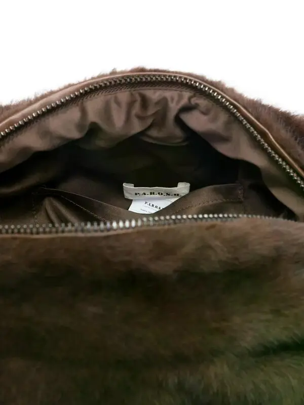 P.a.r.o.s.h Faux-fur Clutch With Tassel Detail - Brown