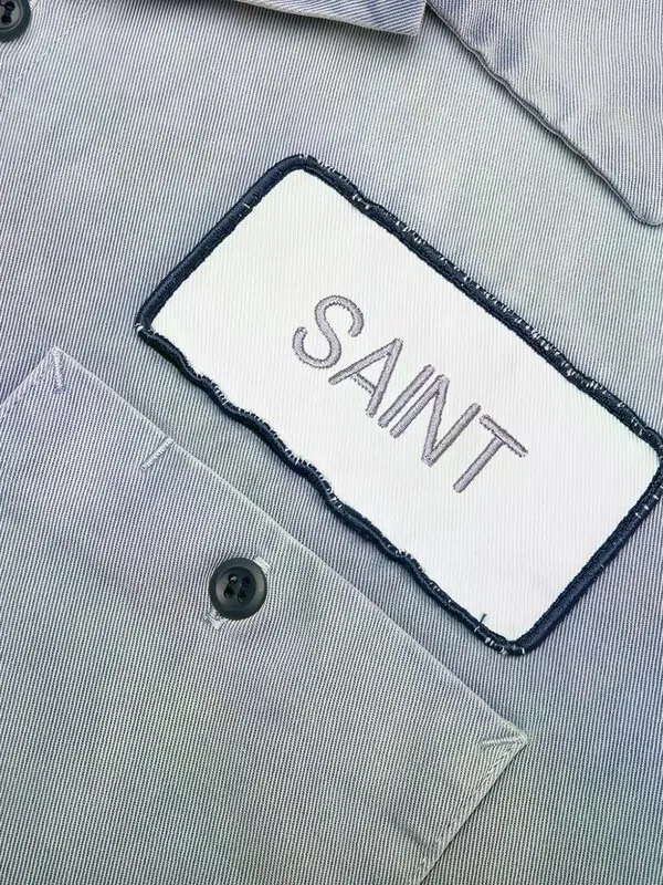 SAINT MXXXXXX Distressed Logo-patch Shirt