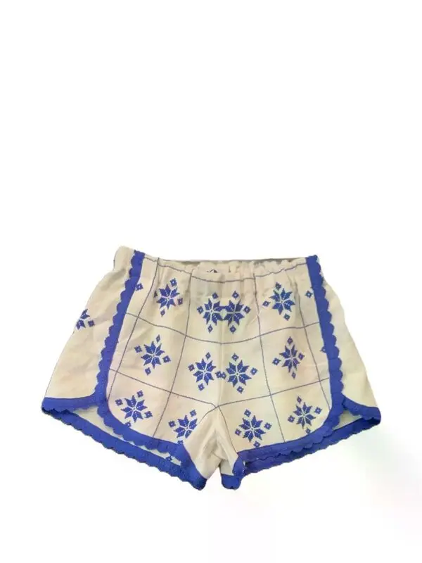 ORSINA Embroidered Scalloped-edge Shorts