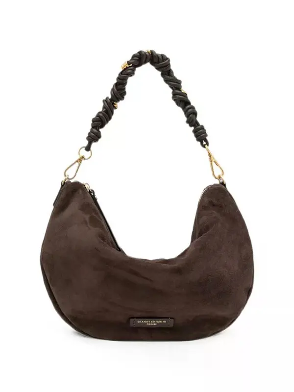 GIANNI CHIARINI Cleo Suede Twisted-handle Shoulder Bag - Brown