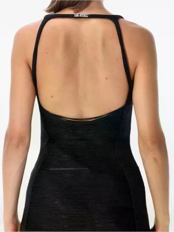 Attico Fringe-detail Open-back Mini Dress