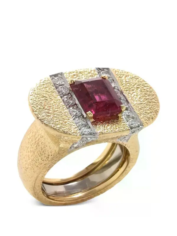 David Webb Avenue Tourmaline And Diamond Ring - Gold