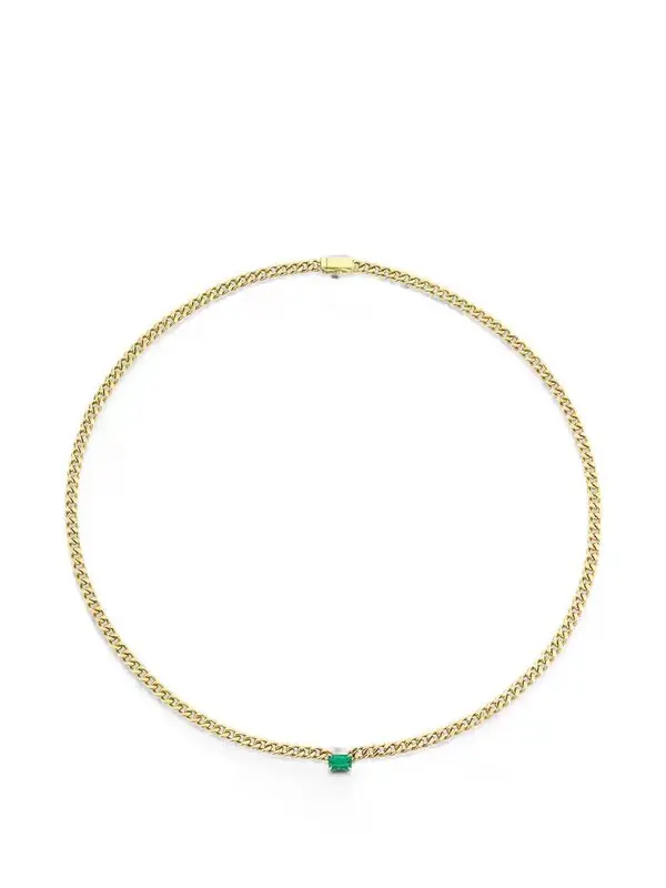 ANITA KO Emerald Cuban Link Necklace - Gold