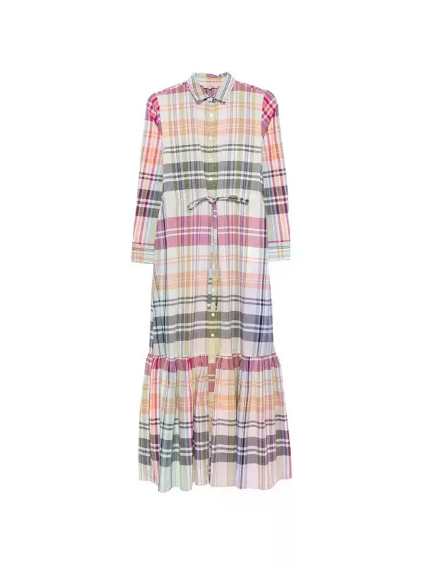 ORDI.TO Check-print Tiered Maxi Dress