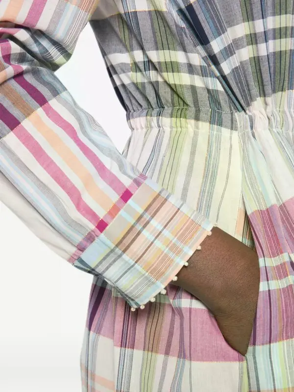 ORDI.TO Check-print Tiered Maxi Dress