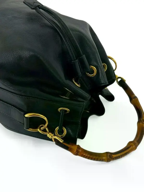 Gucci 20th Century Calfskin Bamboo Satchel