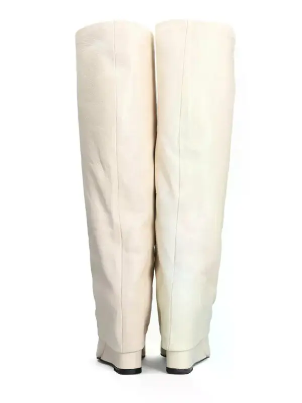 THE SELLER Pointed-toe Wedge Leather Boots - Neutrals