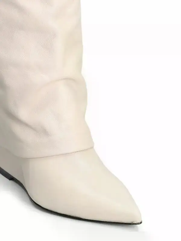 THE SELLER Pointed-toe Wedge Leather Boots - Neutrals