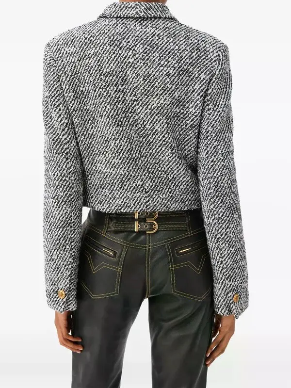 Versace Cropped Wool Bouclé Blouson