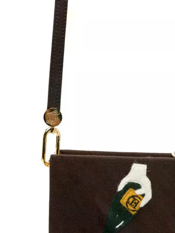 OLYMPIA LE-TAN Let's Party Embroidered-motif Book Clutch Bag - Brown