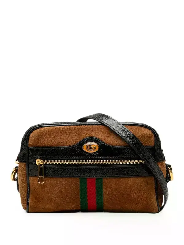 Gucci 2000-2015 Mini Suede Web Ophidia Crossbody Bag - Brown