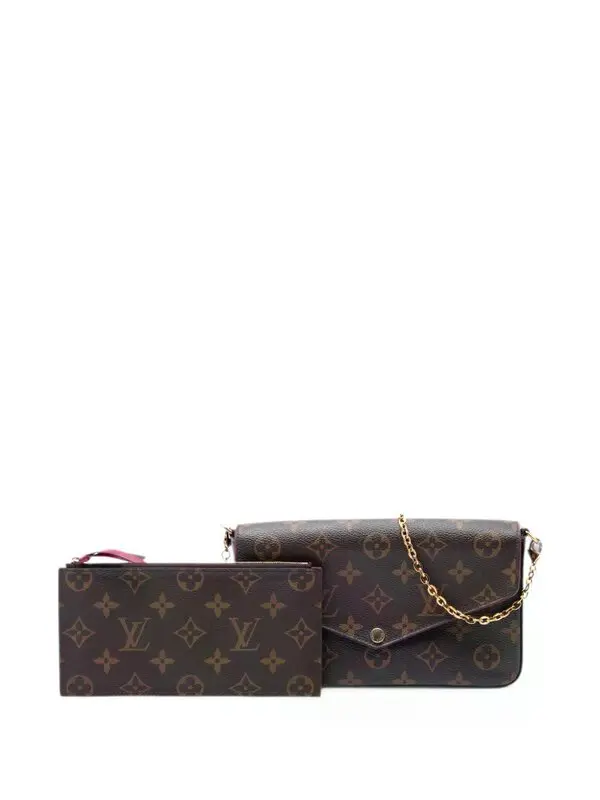 LOUIS VUITTON 2020 Monogram Pochette Felicie Crossbody Bag - Brown