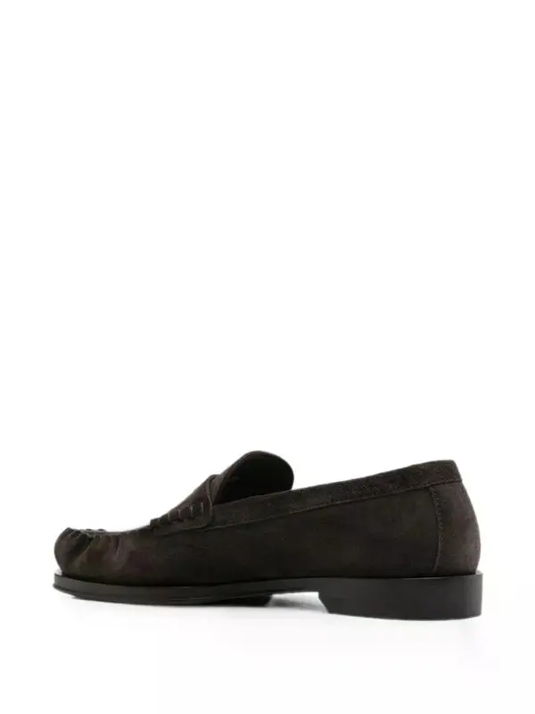 HENDERSON BARACCO Suede Penny-strap Loafers - Brown