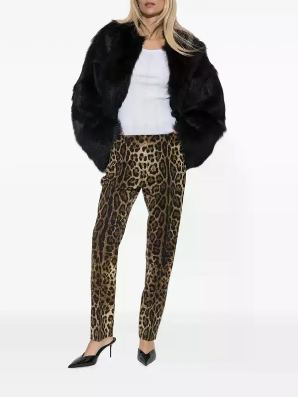 Dolce & Gabbana Lamb Fur Cropped Coat