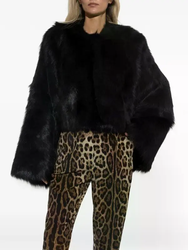 Dolce & Gabbana Lamb Fur Cropped Coat
